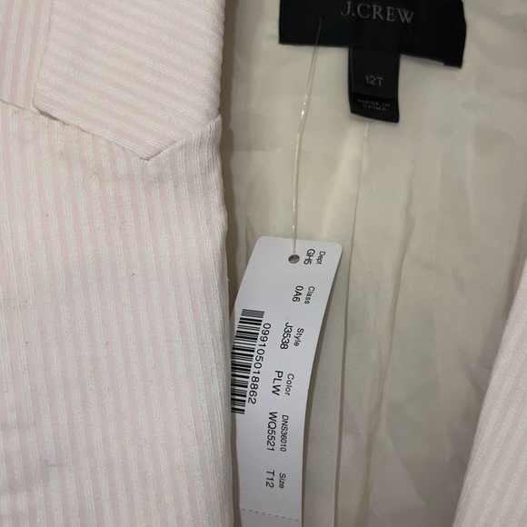 J. Crew | Jackets & Coats | Nwt Jcrew Pink White Striped Tall ...